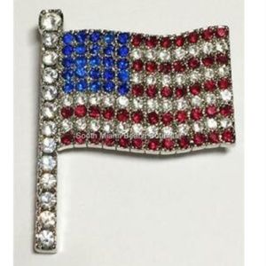 Boutique Collection | Jewelry | Silver Crystal Usa Flag Pin Brooch ...